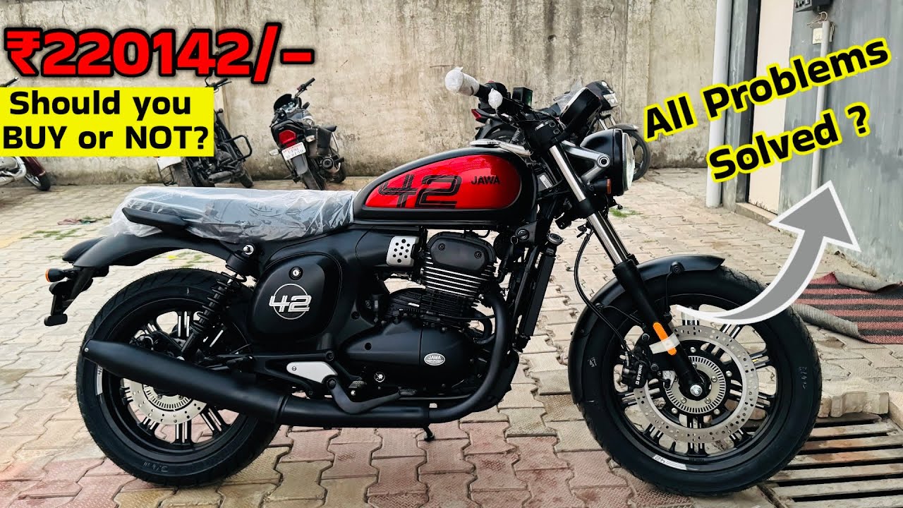 Jawa 42 Fj New Model 2024 Deep Black Matte Red Detailed Review - YouTube