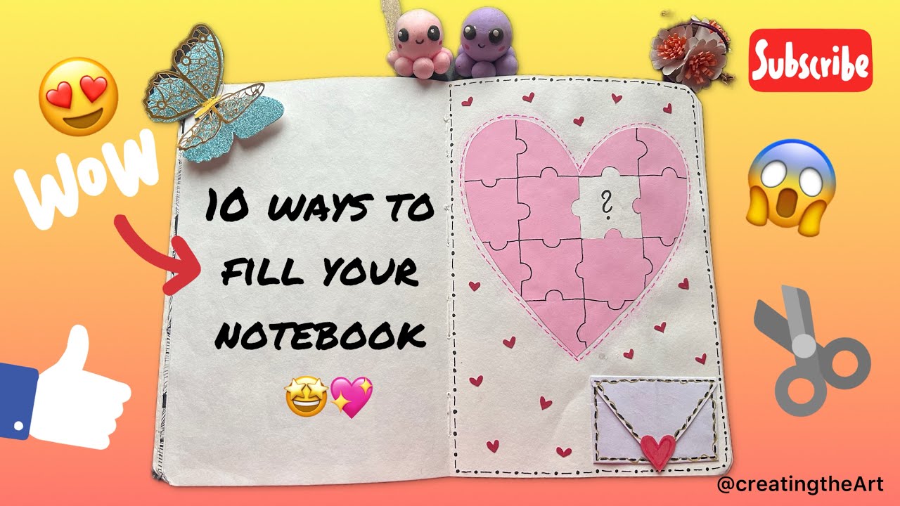10 Creative way to fill your Notebook | Journalling ideas | Doodling ...
