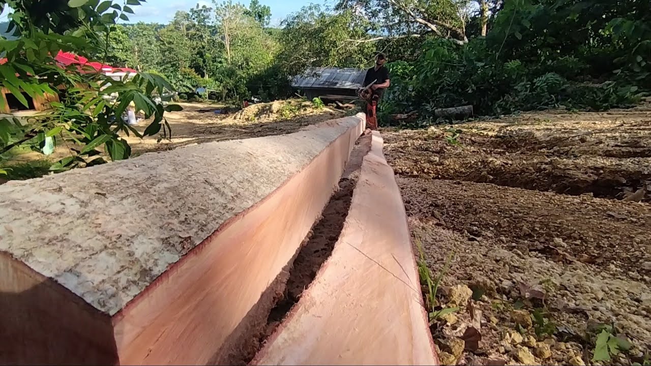 22ft mahogany wooden beams||Sawing skills//Totordz Tv - YouTube