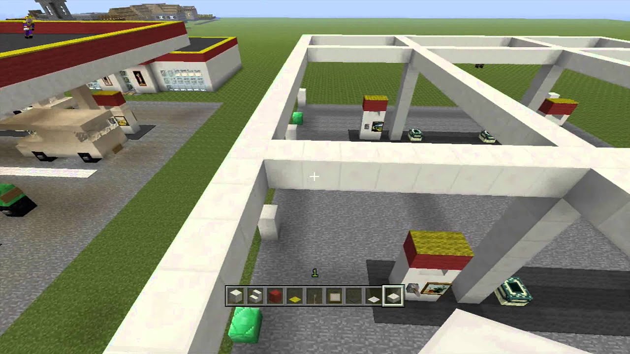 Minecraft Tutorial: Gas station! - YouTube