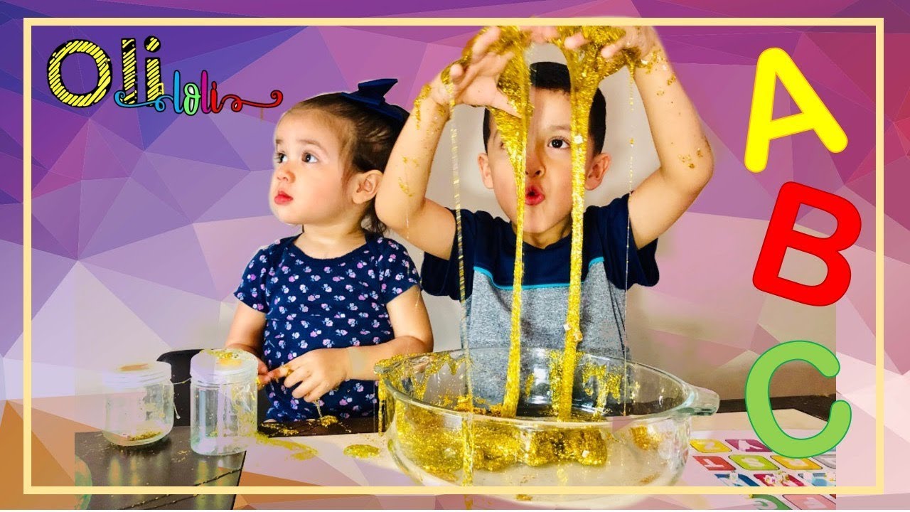Preparamos un divertido #slime con letras del #abecedario - YouTube