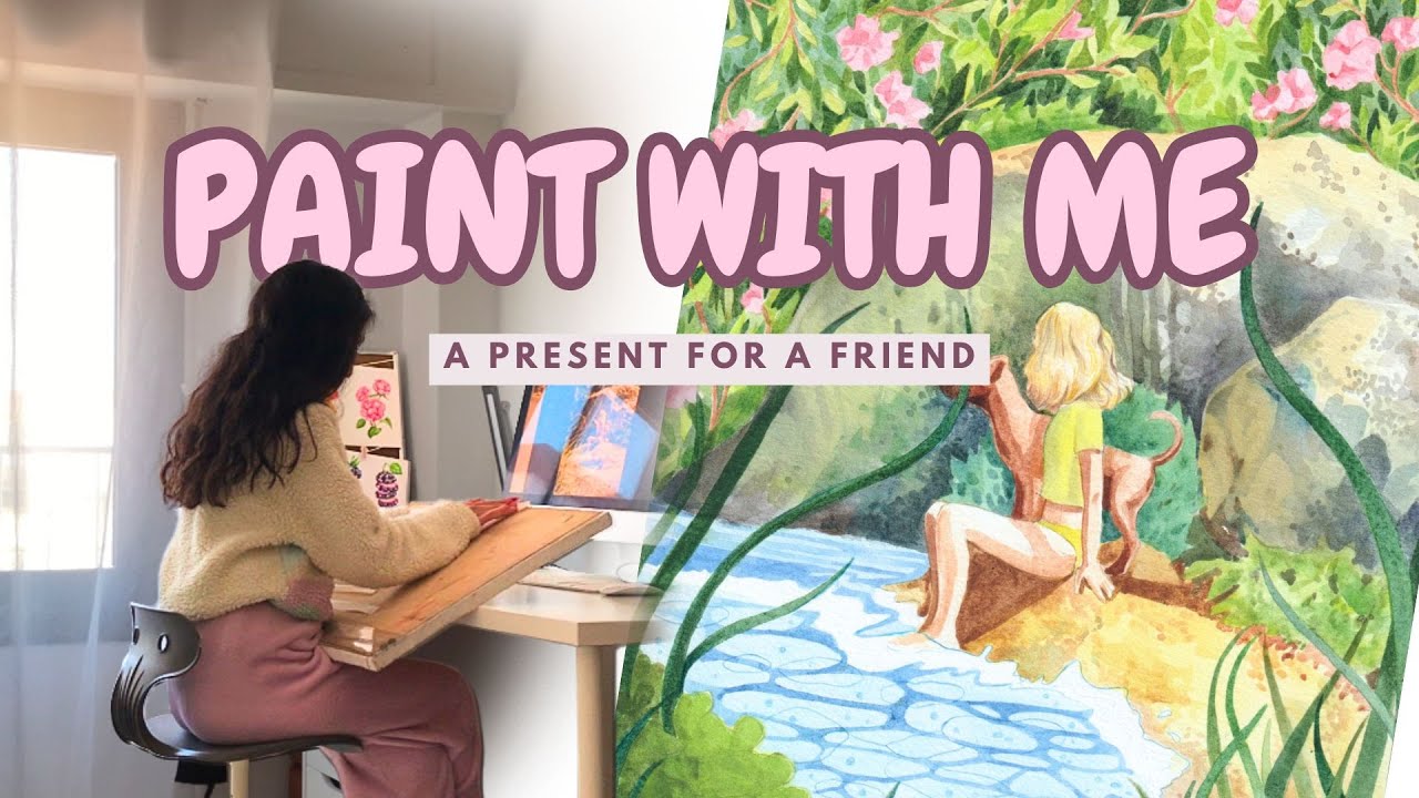 Paint With Me | watercolour painting process | Calm ASMR | artwork for ...