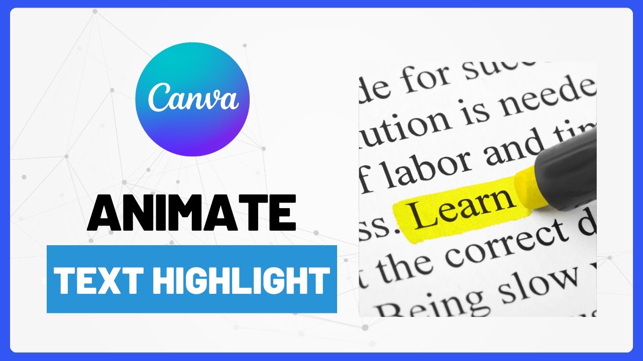 How to Animate a Text Highlight in Canva - YouTube