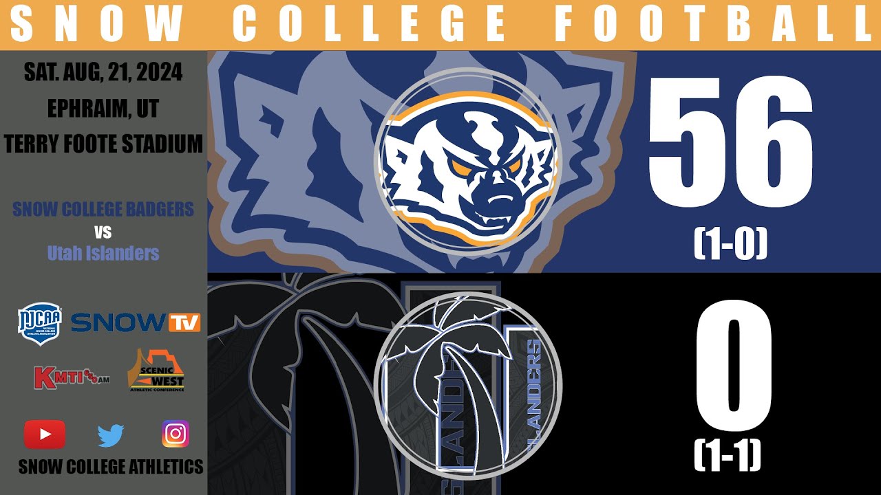 Snow College Football vs Utah Islanders - 8/24/24 - Full Game ...
