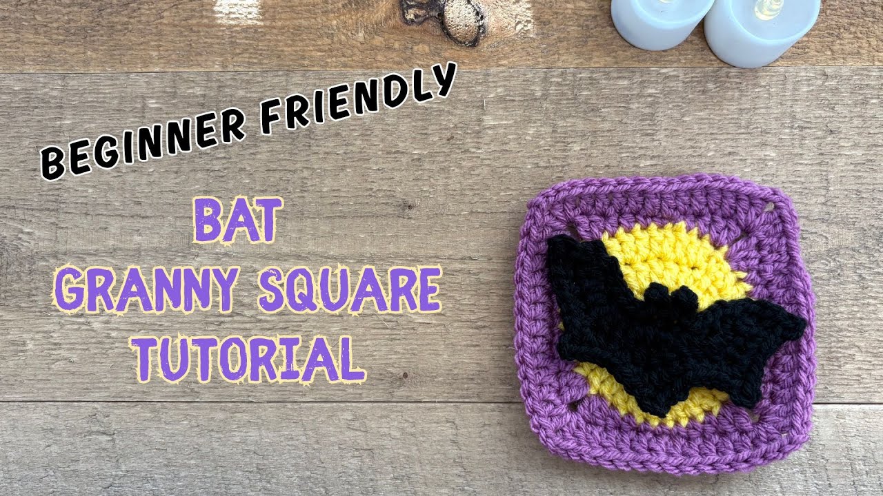 Bat Granny Square Tutorial | Spooky Square Series 🦇 | Beginner Friendly ...