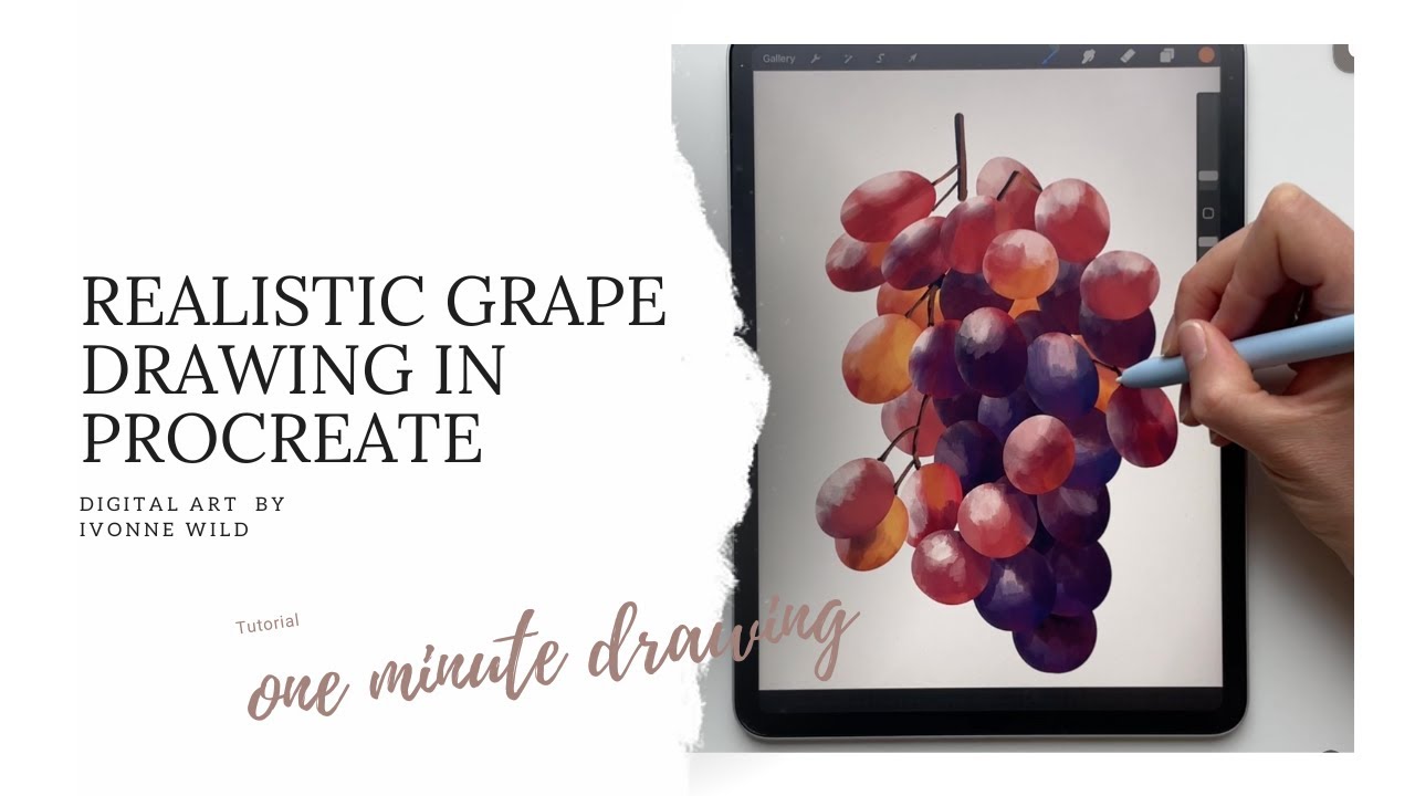 Realistic grape drawing in procreate #art #digitalart #procreate # ...