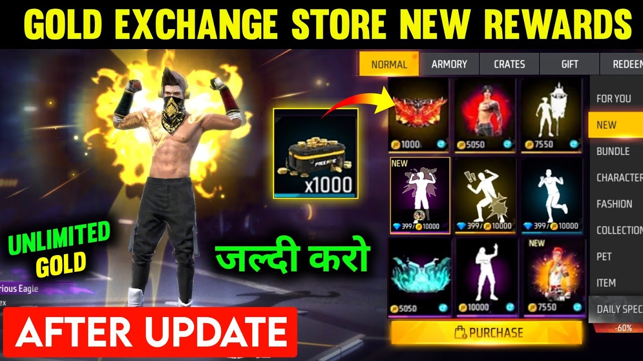 After Update Store Items in Gold🔥🤯| Free Fire Store Items in Gold ...