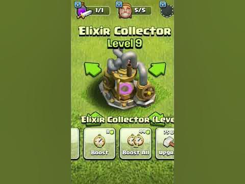 coc elixir collector level 1 to max - YouTube