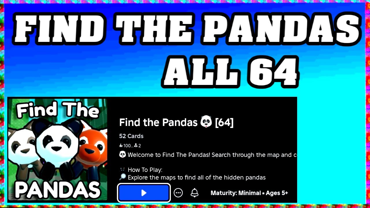 ALL PANDAS IN FIND THE PANDAS ROBLOX 🦊 [How To Find 64 Pandas ...