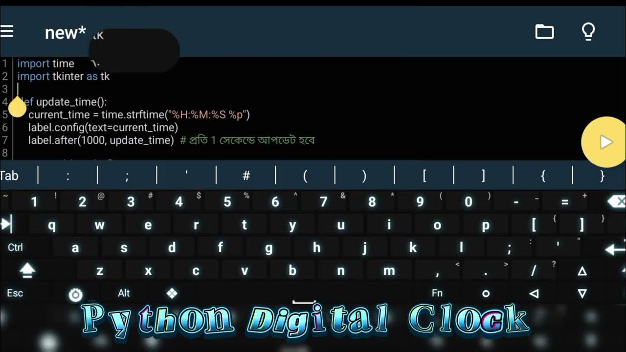 Coding Python Digital Clock ⏰ @blackbd2.0 - YouTube