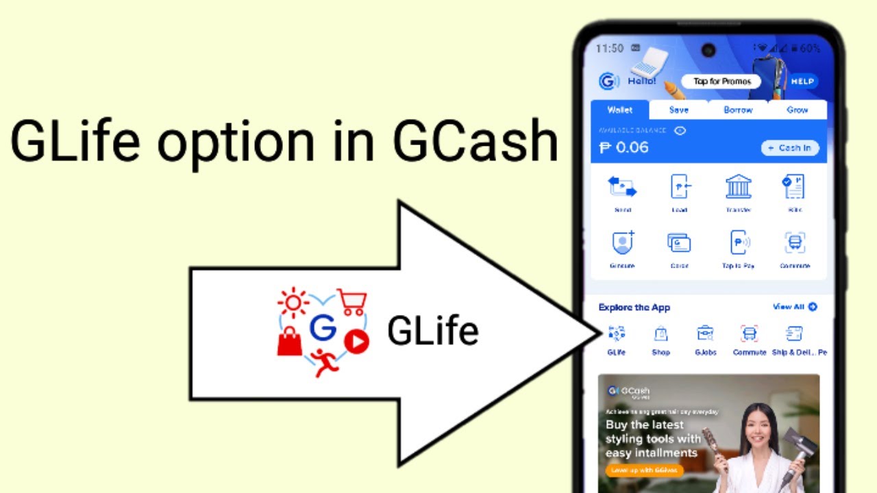 GLife option in GCash | how to access GLife within the GCash app - YouTube