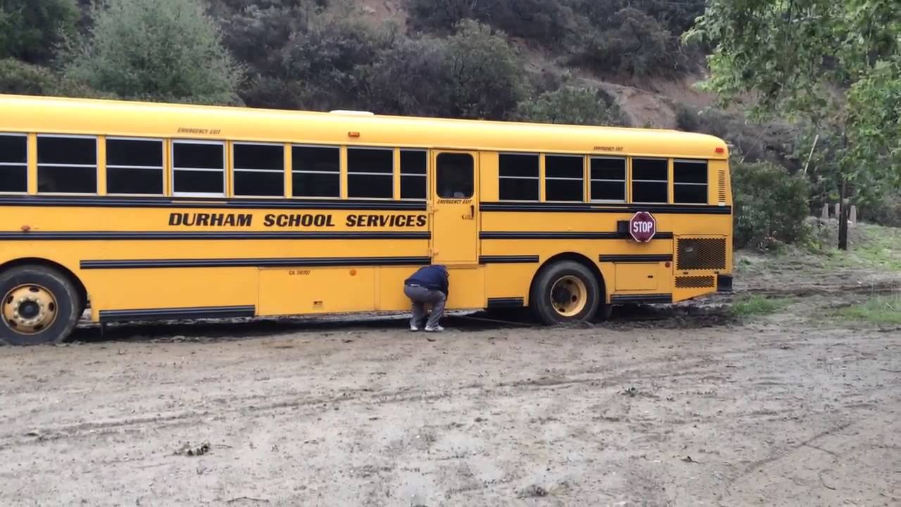 School Bus STUCK IN MUD! - YouTube