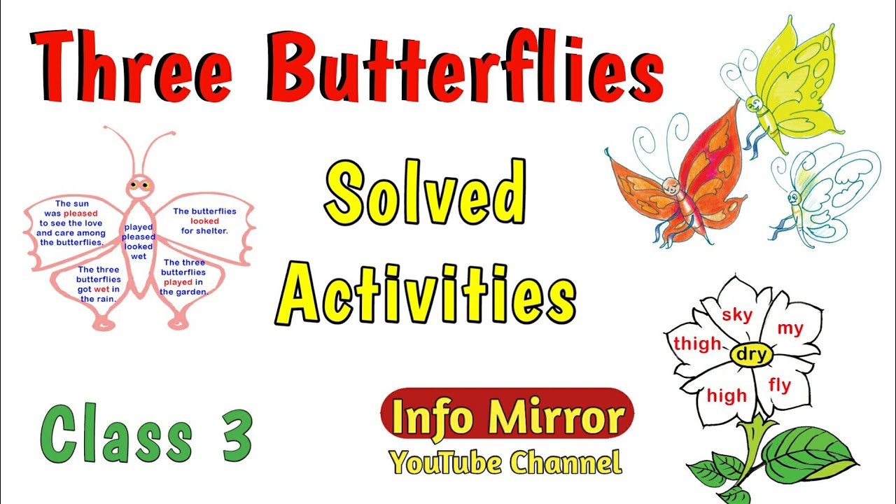 Three Butterflies | Class 3 English |Solved Activities | Unit 2 ...