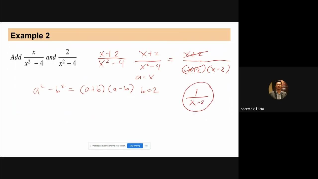 LESSON 8 - ADDING AND SUBTRACTING SIMILAR RATIONAL ALGEBRAIC EXPRESSIONS - YouTube