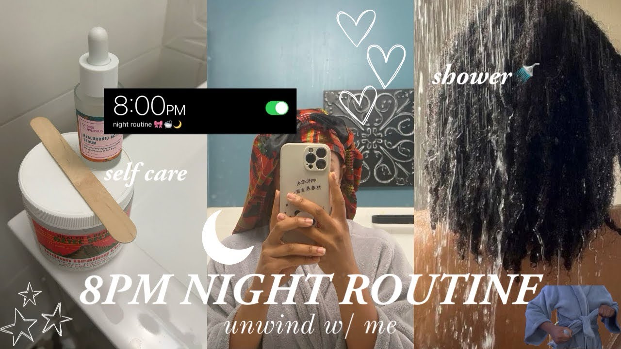 8PM NIGHT ROUTINE unwind with me| selfcare, skincare, stretching ...