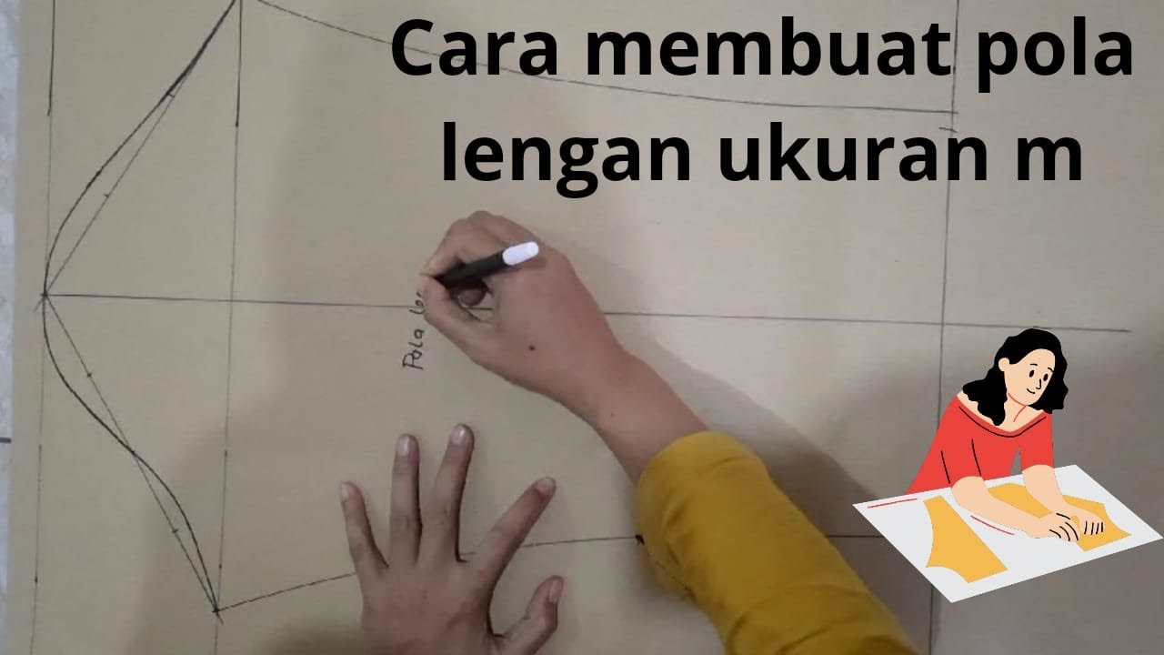 Cara membuat pola dasar lengan baju wanita ukuran M - YouTube