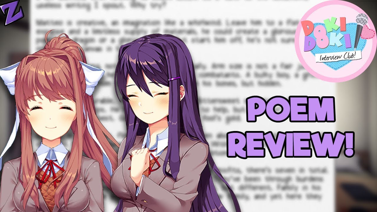 YURI AND MONIKA REVIEW A POEM! | Doki Doki Interview Club - Part 15 ...