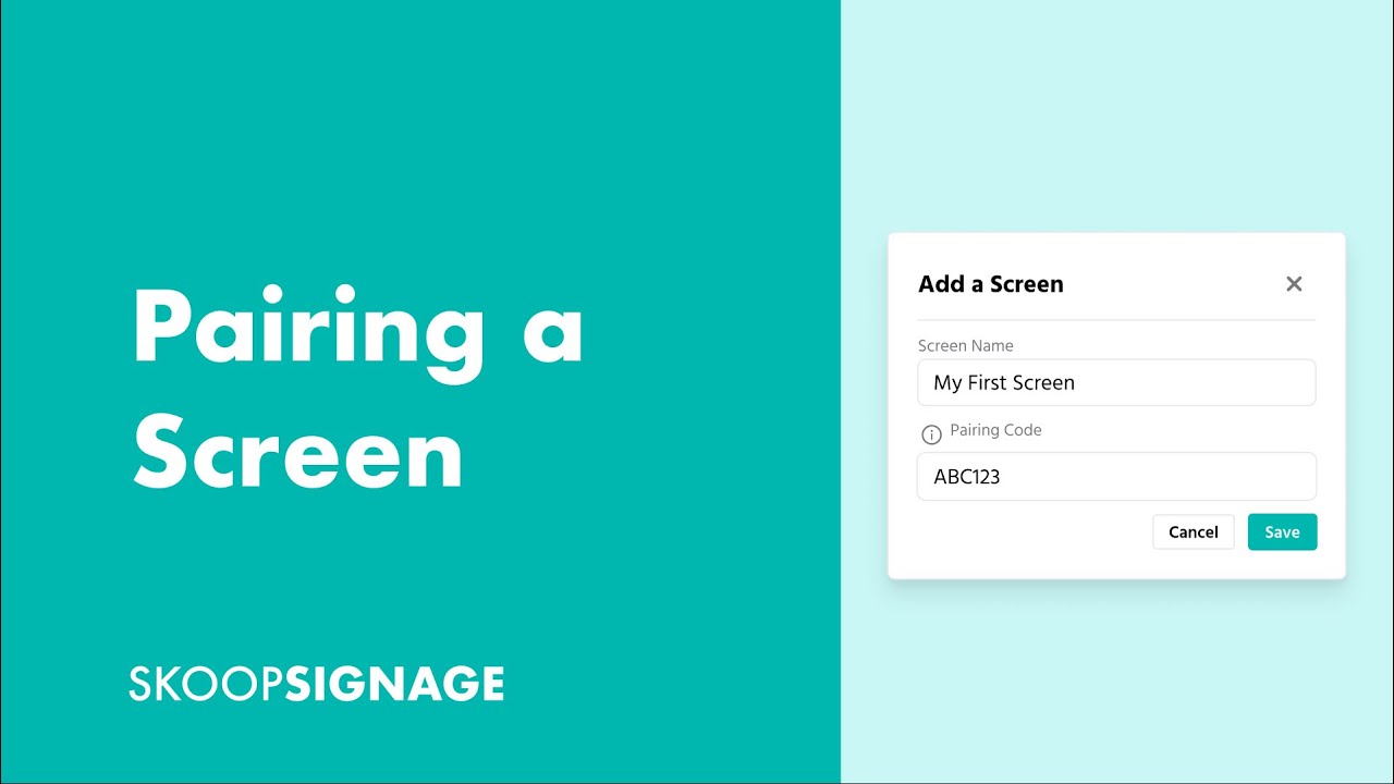 Screens: Pairing a Screen - YouTube