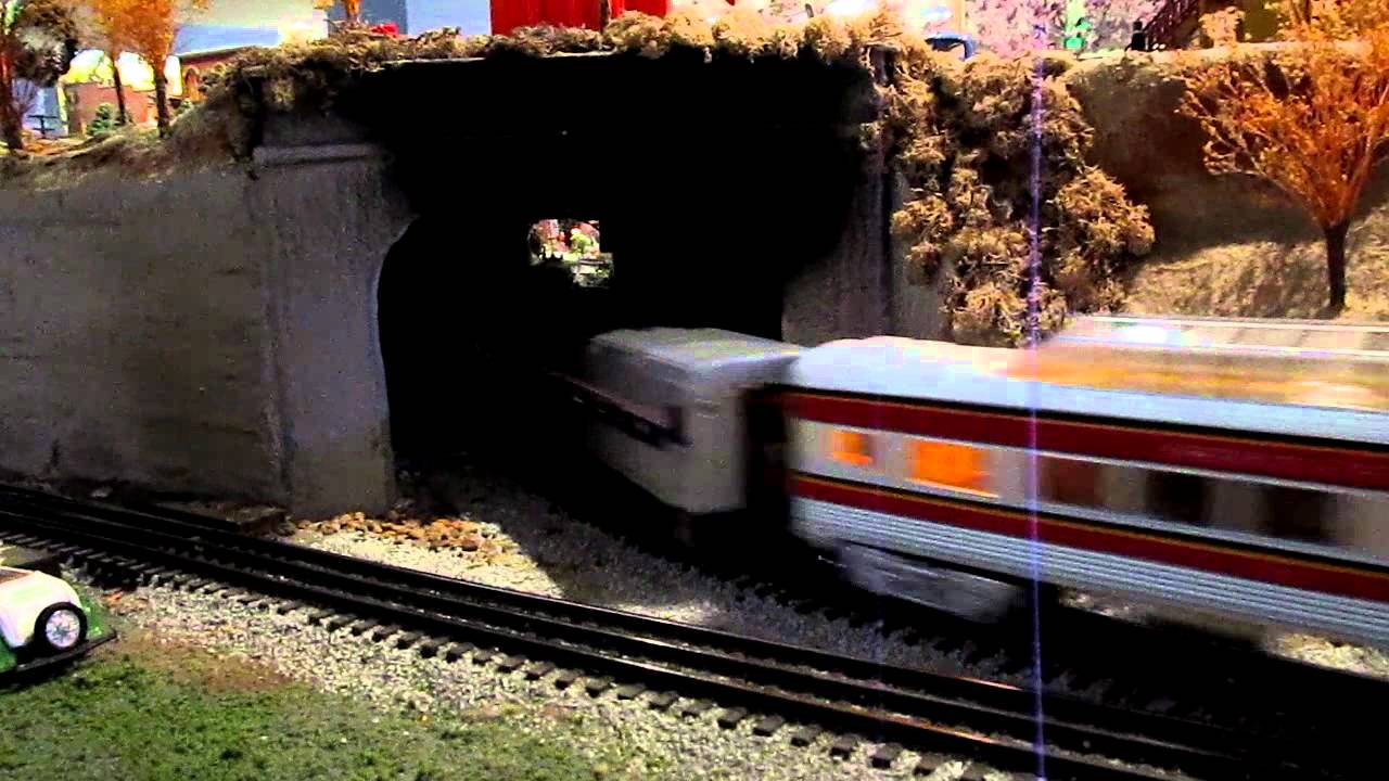 My MTH Amtrak F59PHI #450 Comes Out of a Tunnel 12-31-2011 (1) - YouTube
