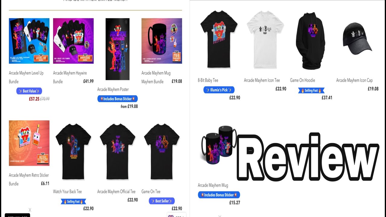 REVIEWING THE NEW FNAF AR ARCADE MAYHEM MERCH!!!! | SPECIAL DELIVERY ...