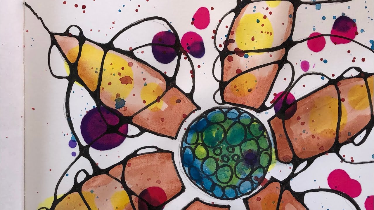 Neuro Art with flowers #neuroart #neurographicart #neurographics - YouTube