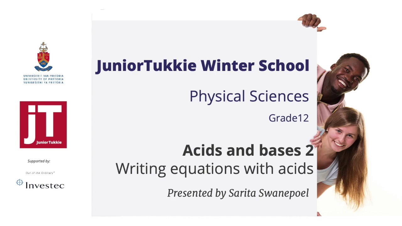 Gr 12 Physical Science - Acids 2 Writing equations with acids - YouTube