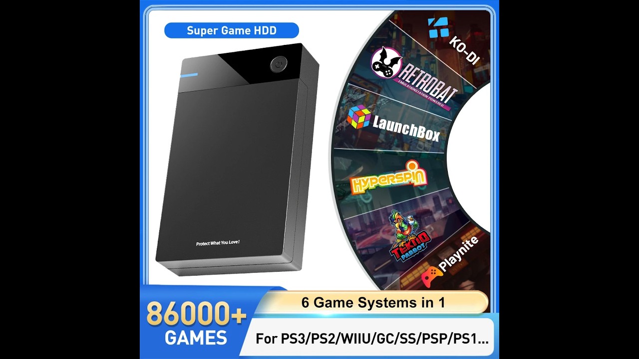 12TB Gaming HDD with Hyperspin Launchbox Retrobat Playnite with 86000 ...