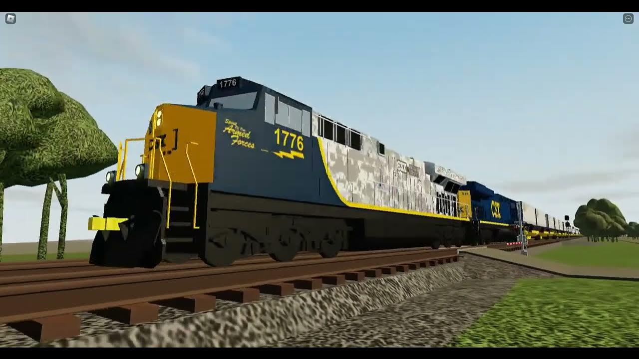 CSX UPS Train With CSX 1776 Armed Forces Leading Roblox Southline District RO-Scale - YouTube
