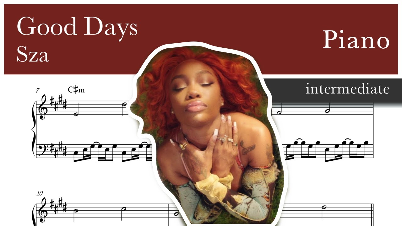 Good days Sza piano sheet music (intermediate) - YouTube