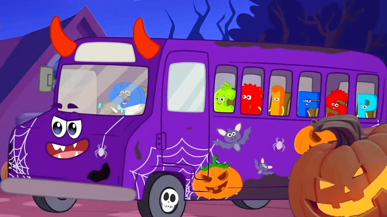 Halloween Wheels On The Bus + More Vehicles Songs for Children - YouTube