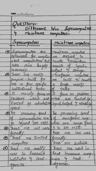 Difference between supercomputer & Mainframe computer #computer # ...
