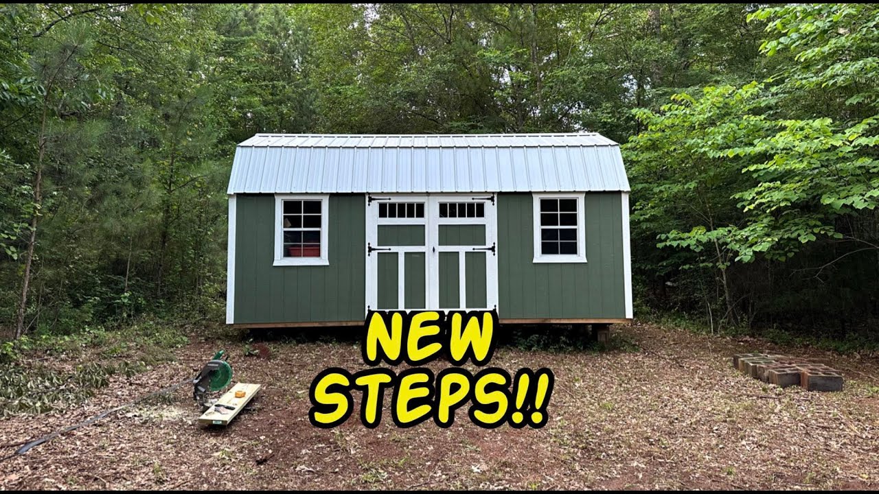 Build Steps on Shed/Stain Wood with Spray Bottle-Part 1 #homestead # ...