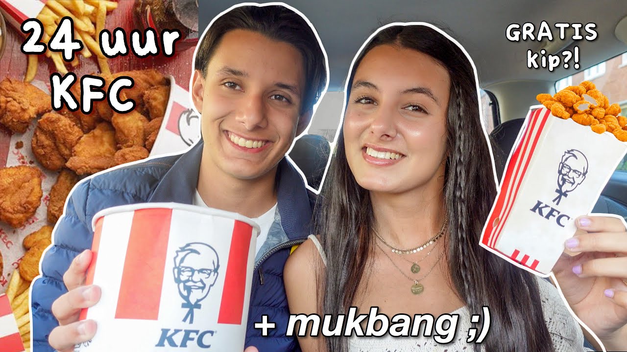 de hele dag alleen maar KFC eten.. 24 UUR KFC MUKBANG :) - YouTube