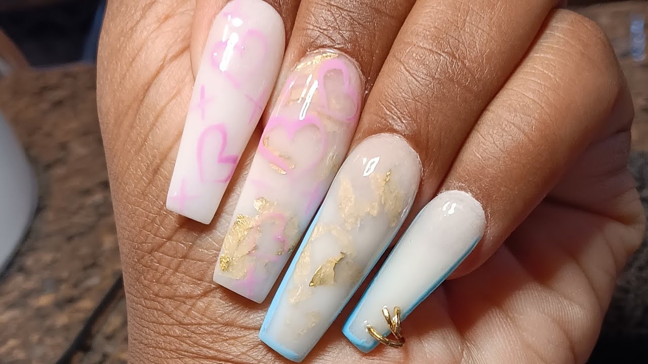 RECREATING AN OLD NAIL SET | COFFIN NAILS | ACRYLIC NAILS | MILK BATH ...
