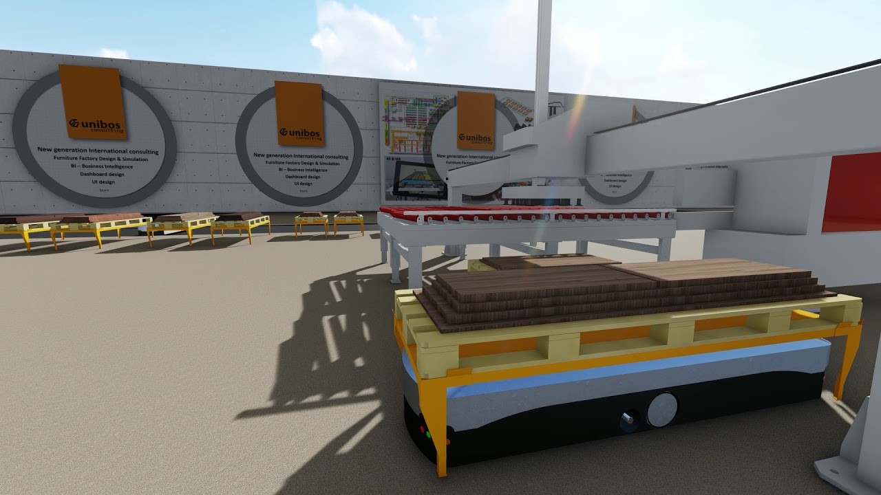 Furniture Production Animation with AGV ( Automated Guided Vehicle ...
