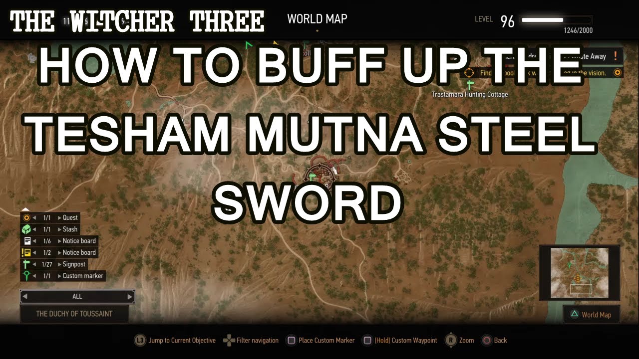 The Witcher 3 , How To Buff Up The Tesham Mutna Steel Sword - YouTube