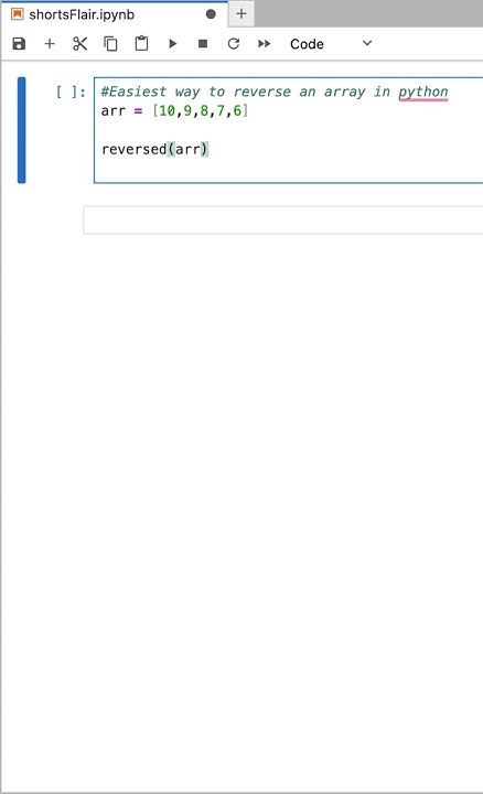 Easiest Way To Reverse An Array In Python Pythontutorial Coding