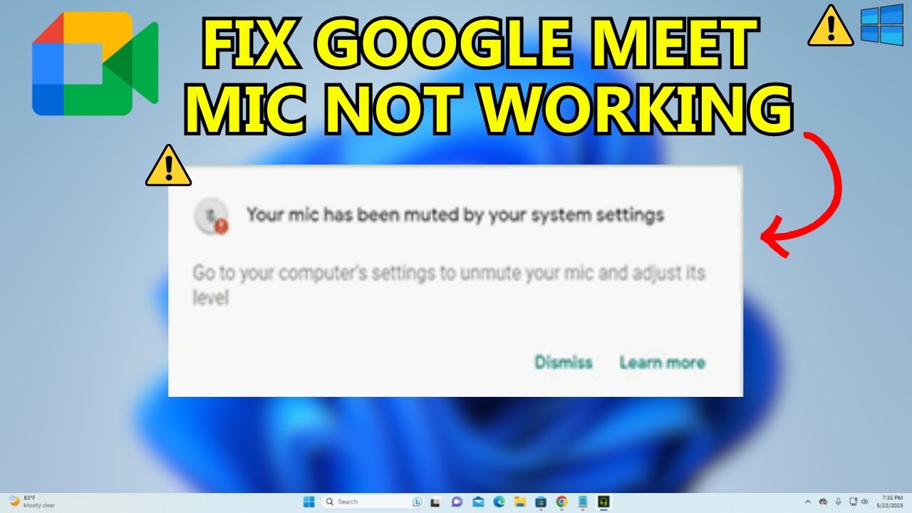 How to Fix Mic Not Working in Google Meet on Windows 11/10 (FULL GUIDE ...