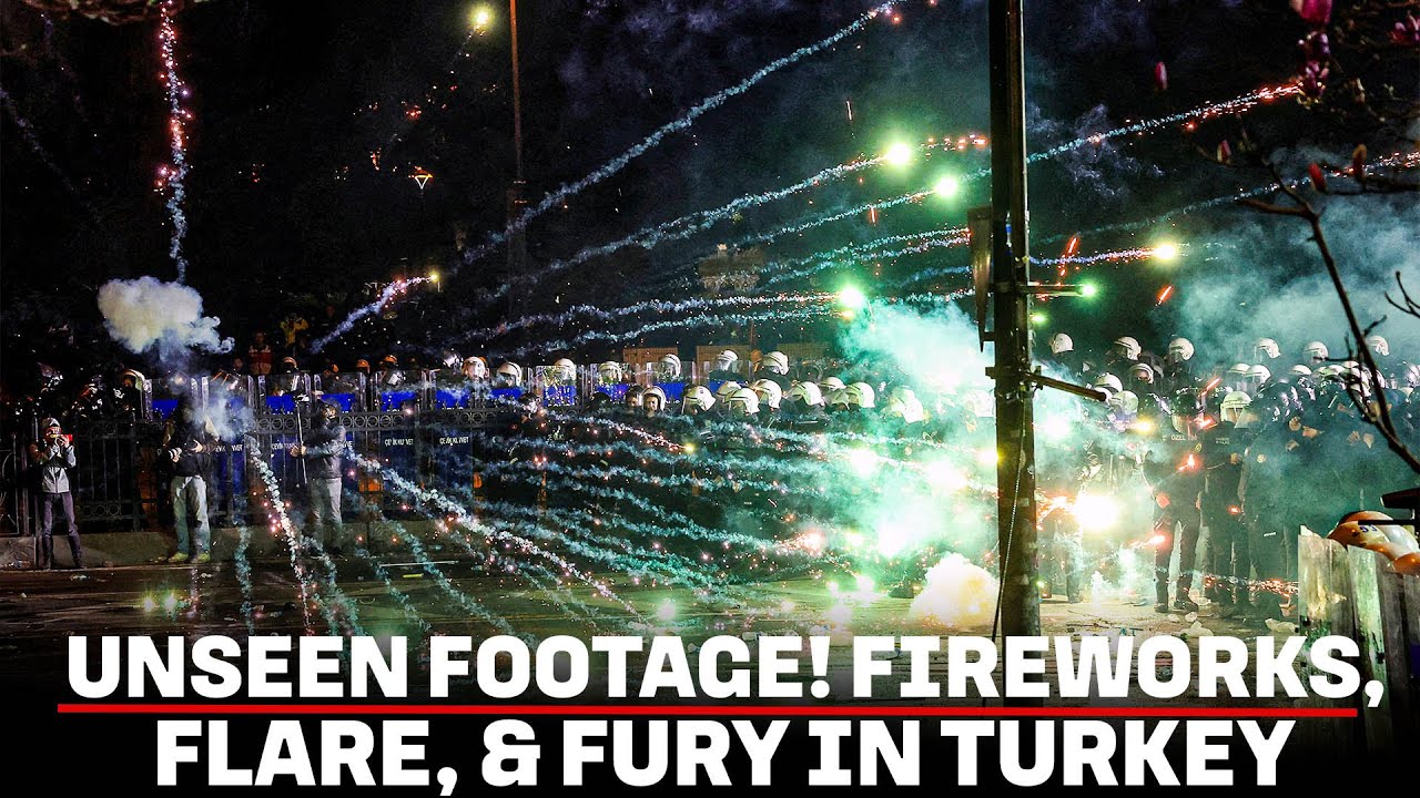 Flares, fireworks thrown at Riot Police by protestors in Turkey's ...