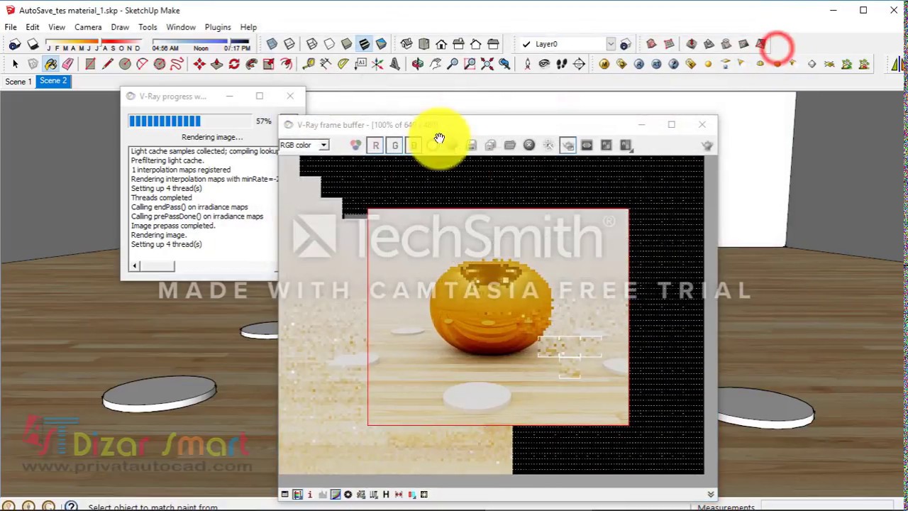 setting material vray emas / gold sketchup - YouTube