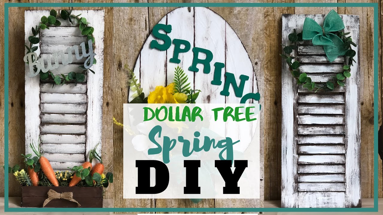 DOLLAR TREE DIYS Easter/Spring 2020 | Rustic Farmhouse Window Shutters ...