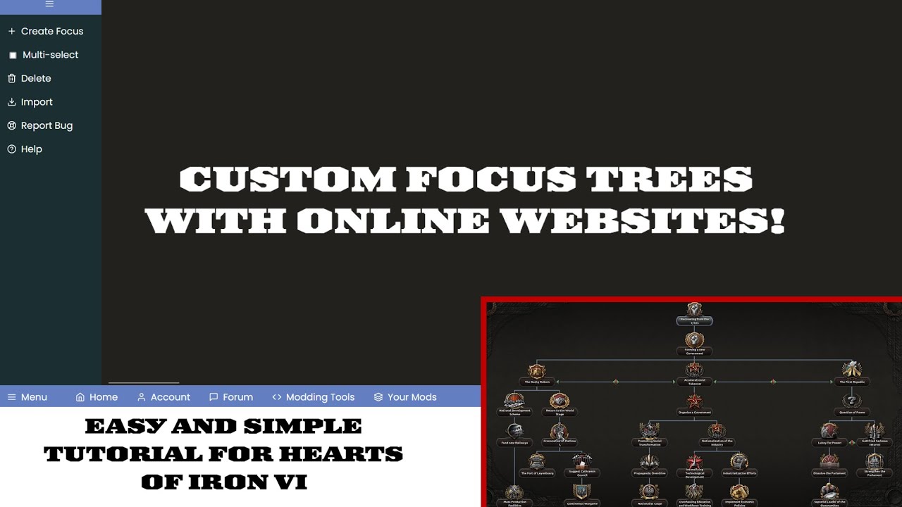 How to make a custom Focus Tree for HoIVI with this Website! - YouTube