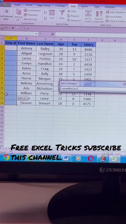 Duplicate entries in excel data validation #excelwalesir #shortcut #tricks #youtubeshorts #viral ...
