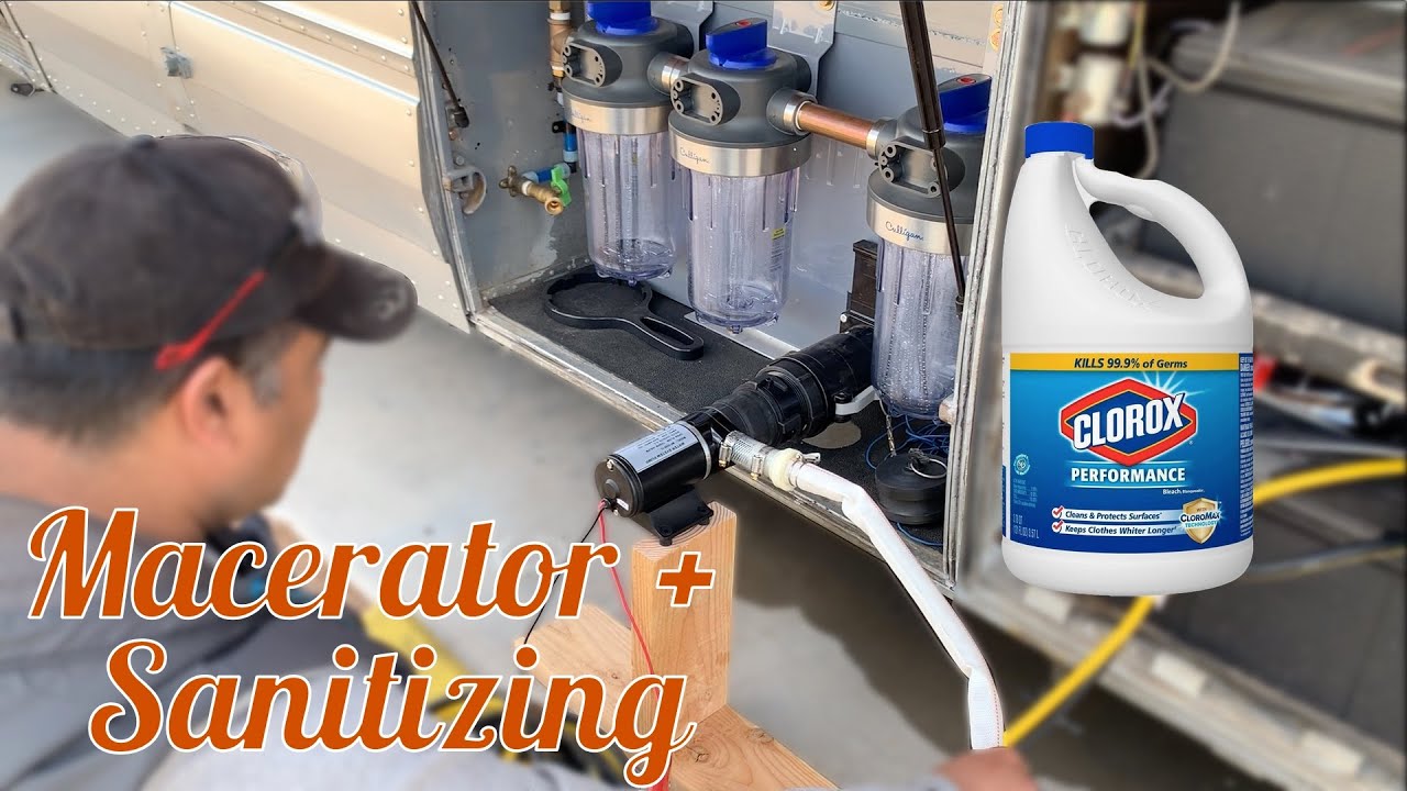 Macerator Pump & Sanitizing the Fresh Water Tank - YouTube