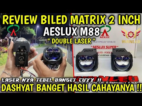REVIEW BILED MATRIX 2 INCH AESLUX M88 DOUBLE LASER #biledprojector # ...