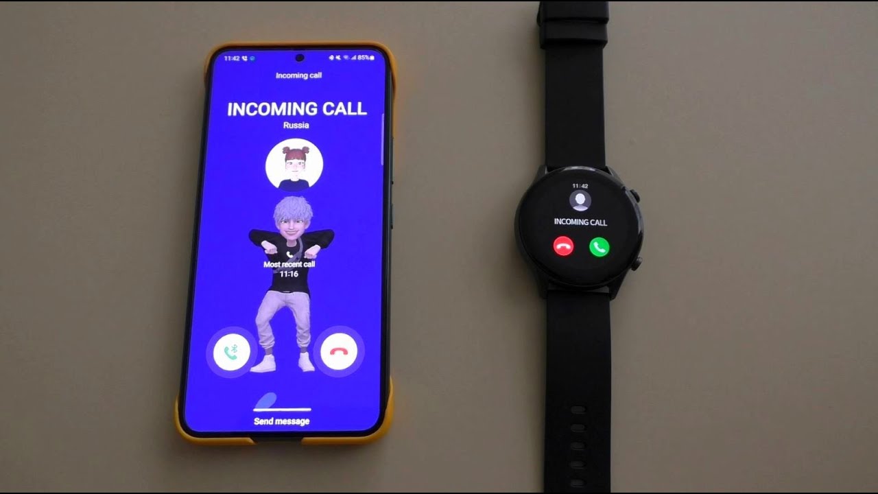 Samsung Galaxy S22 + Smart Calling Watch Incoming Call - YouTube