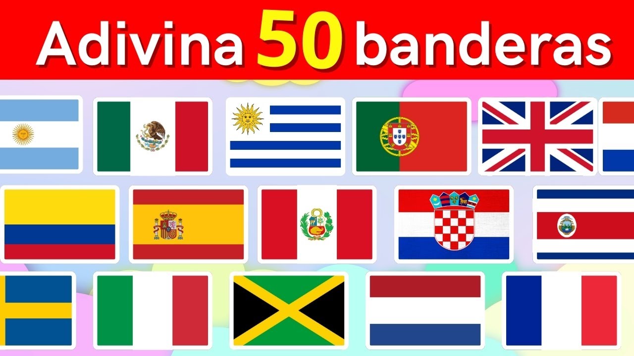 🌍🔍 ¡Adivina las Banderas! 50 Países Sorprendentes 🌟🏅 - YouTube
