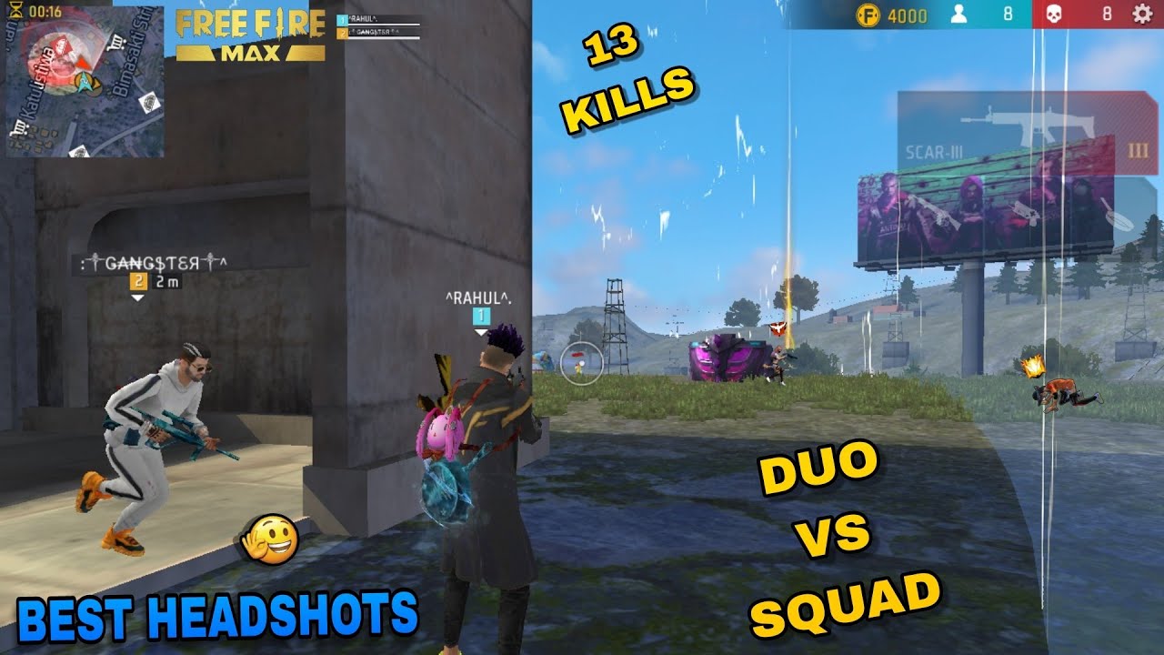 FREE FIRE MAX || DUO VS SQUAD GAMPLAY VIDEO || BEST HEADSHOT🥶 ...