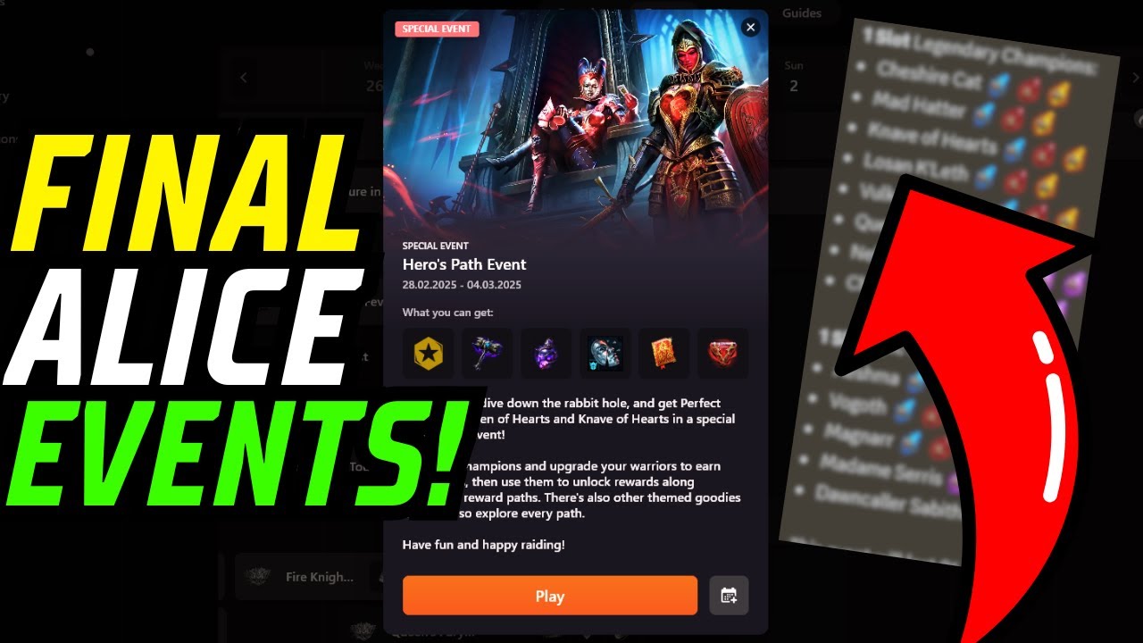 LAST ALICE ADVENTURE HEROES PATH AND PROGRESSIVE EVENTS! | RAID: SHADOW ...