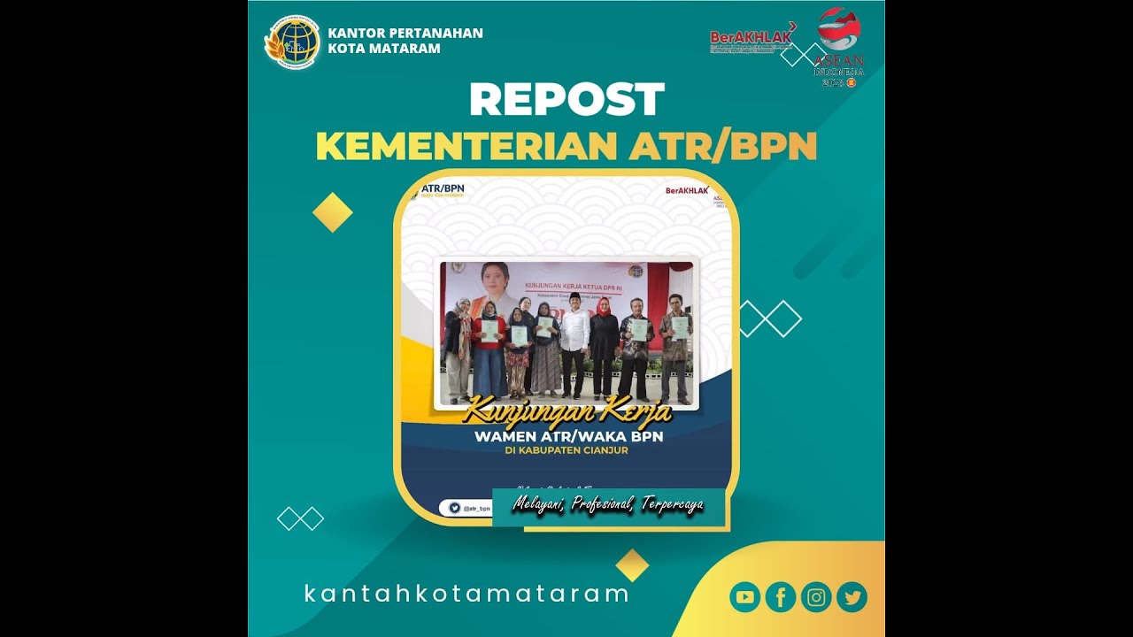 Kunjungan Kerja Wamen Atr Waka Bpn Di Kabupaten Cianjur Youtube